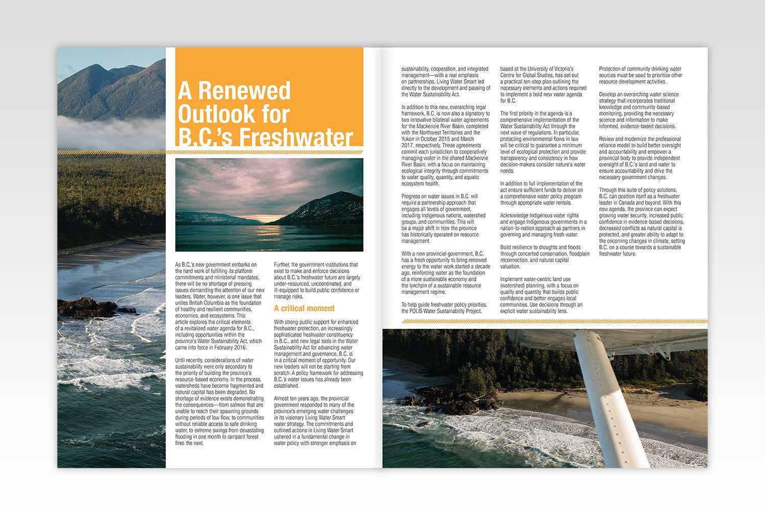 Water Canada, Magazine Layout, 2017 – James de los Santos Vancouver, BC